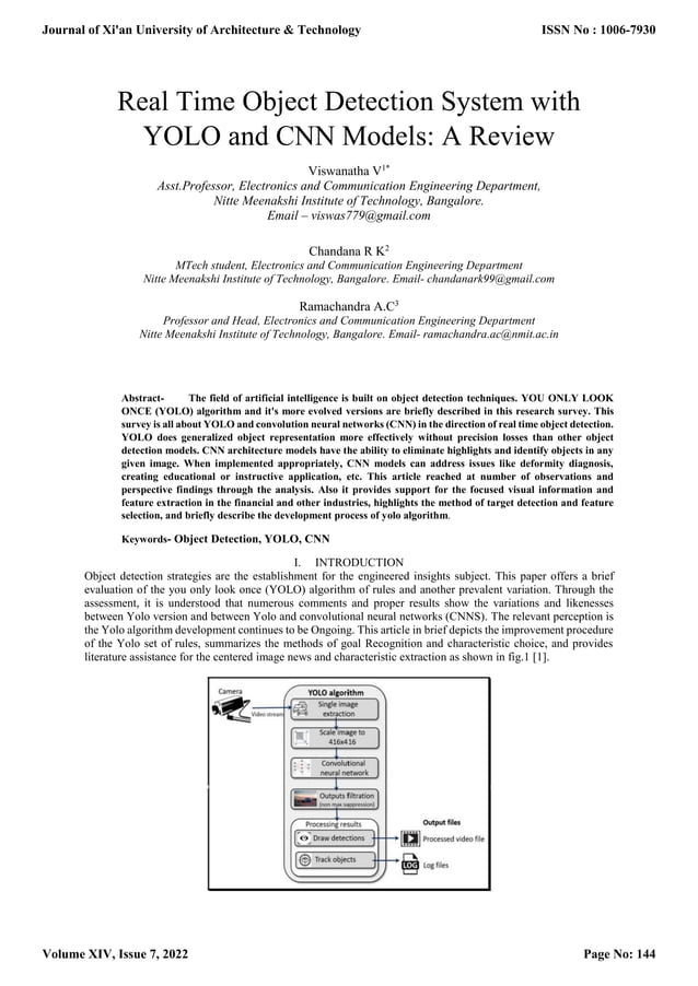 Real Time Object Detection System with YOLO and CNN Models: A Review ...