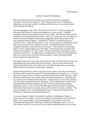 Journal - Educational Background | DOCX