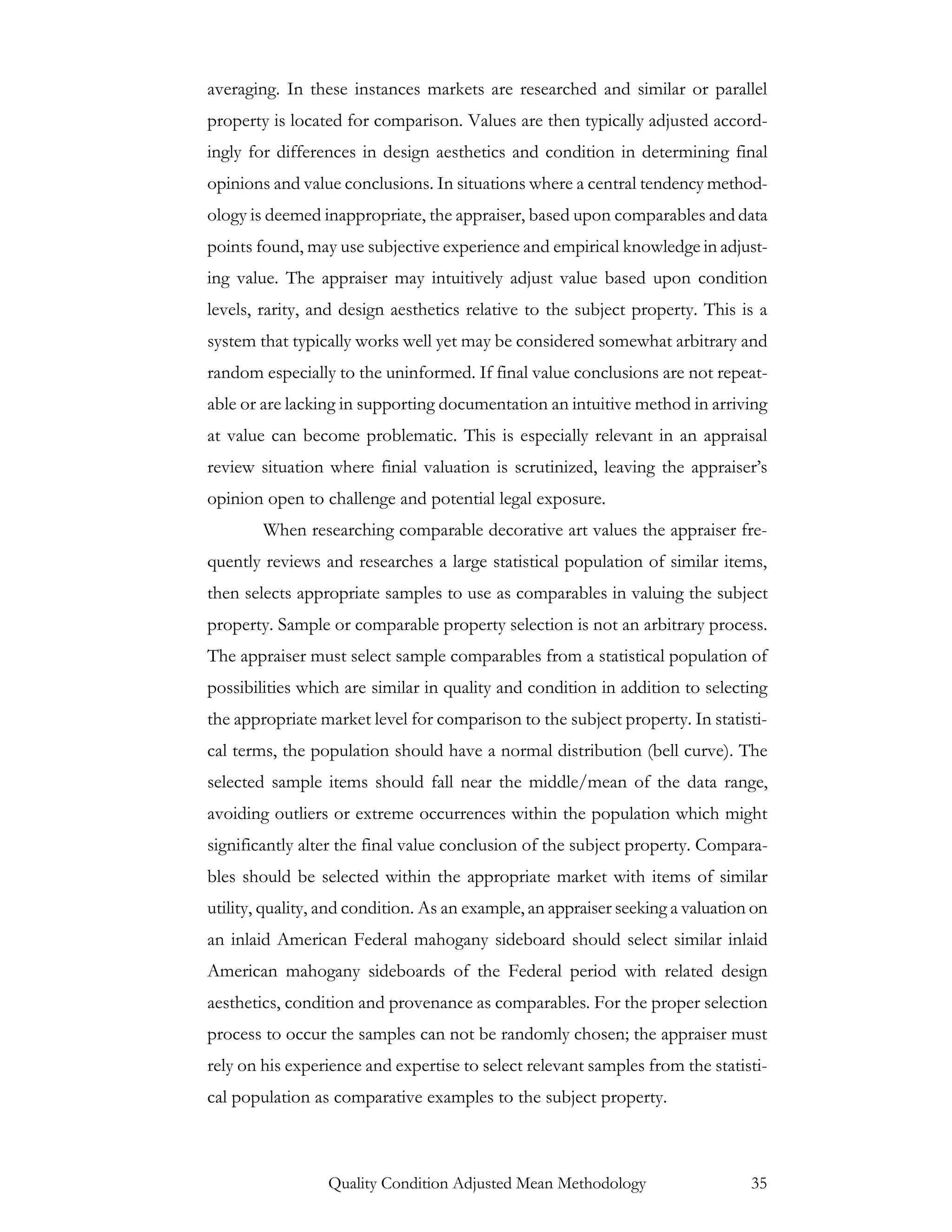 Quality Condition Adjusted Mean Methodology | PDF