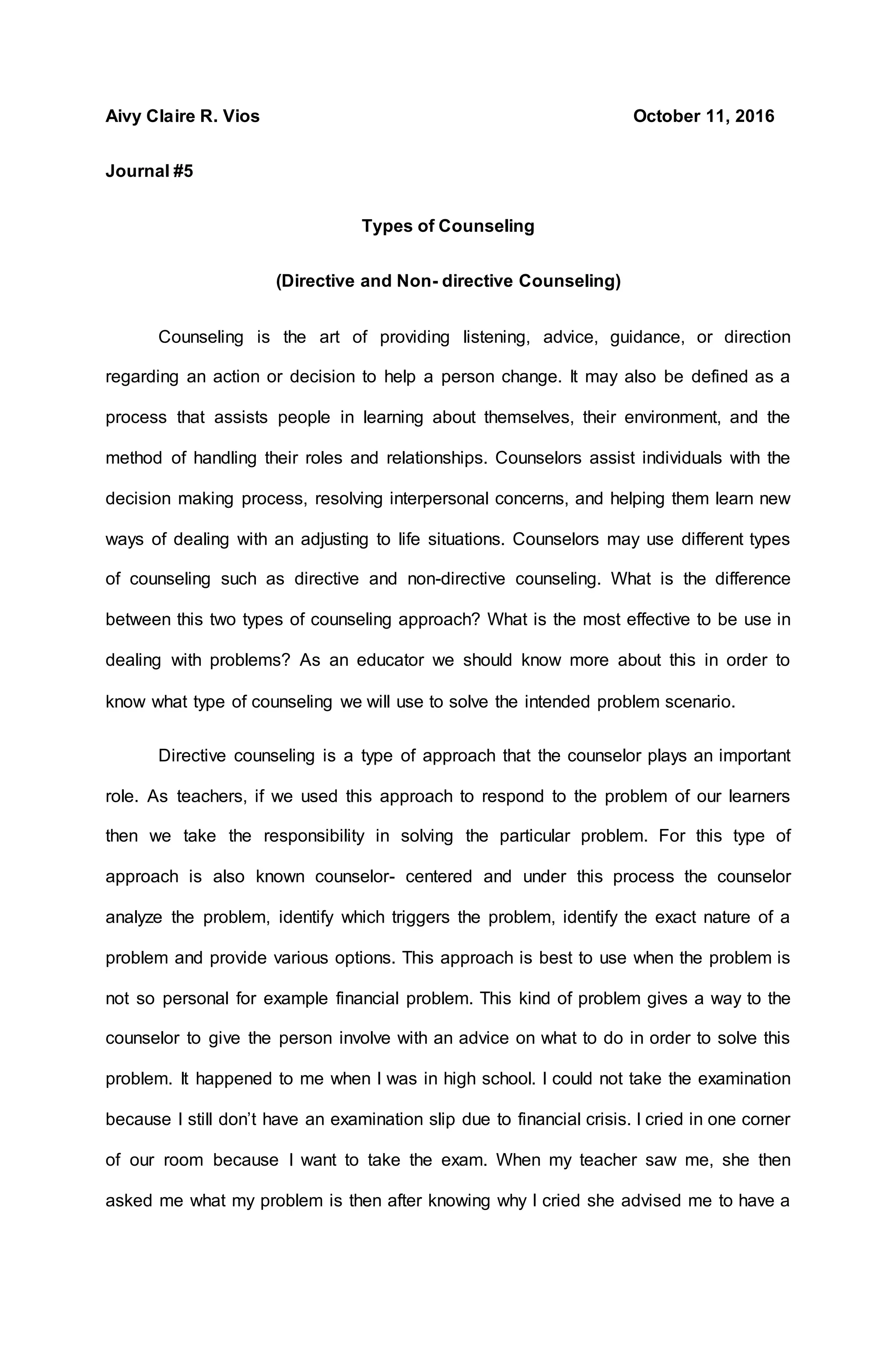 Types of Counseling | PDF
