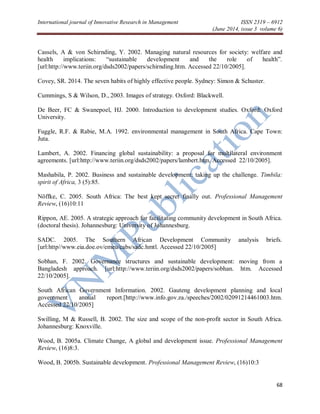 Developing an Integrated Strategic Management Model for facilitation ...