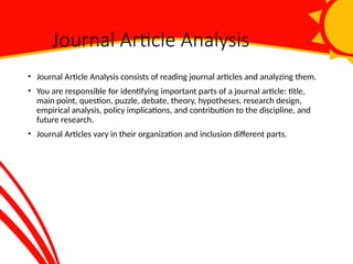 Journal Article Analysis.pptx for first year students | PPTX