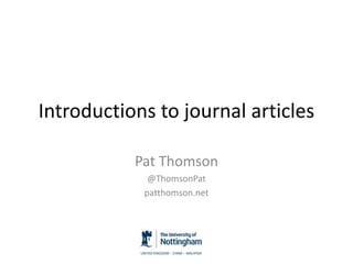 Journal article introductions | PPTX