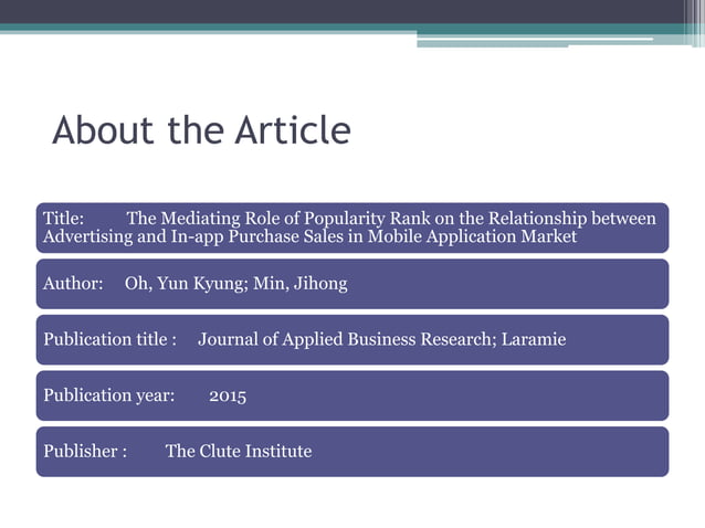 Journal article review presentation | PPTX