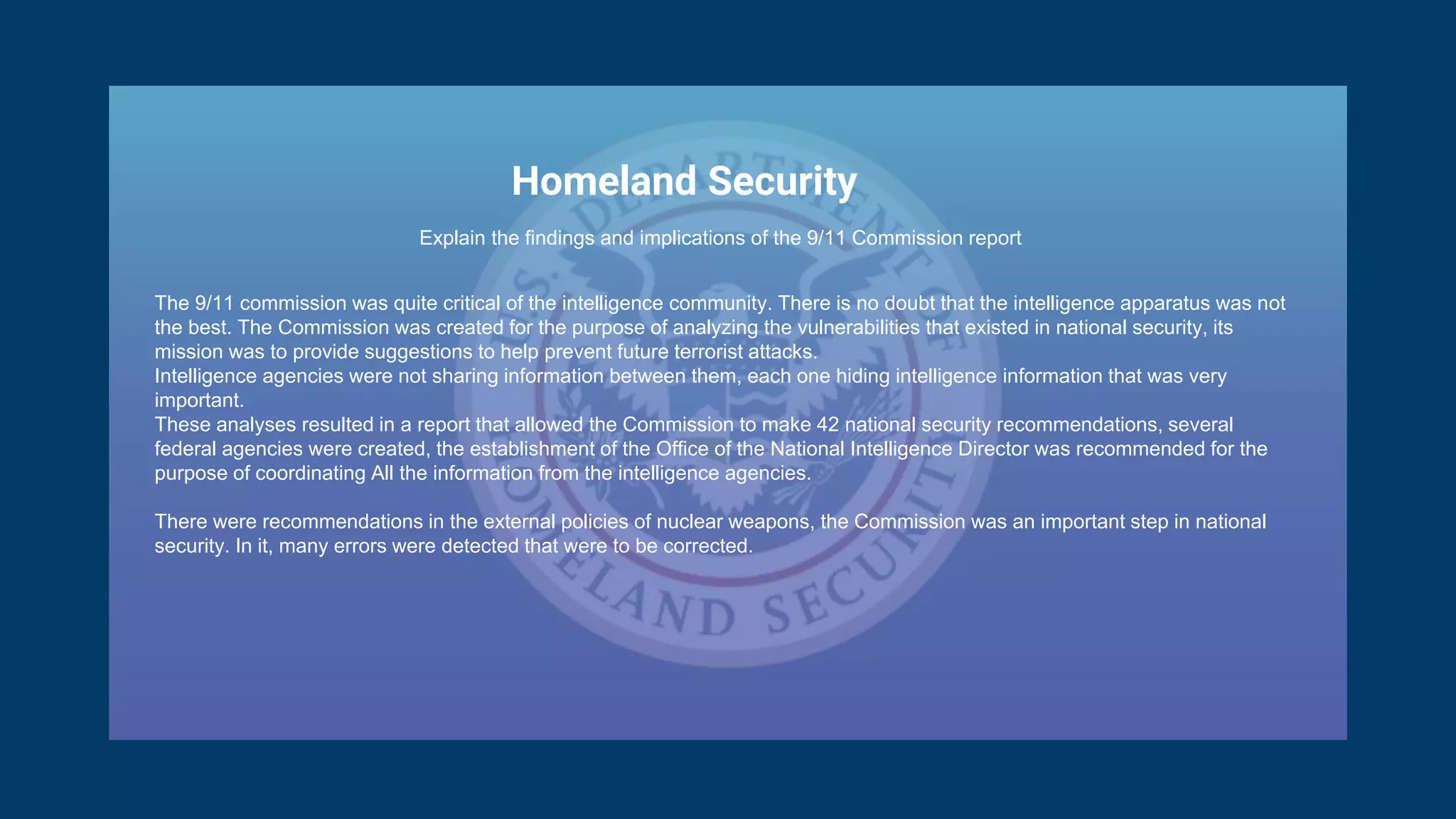 Homeland Security | PPT