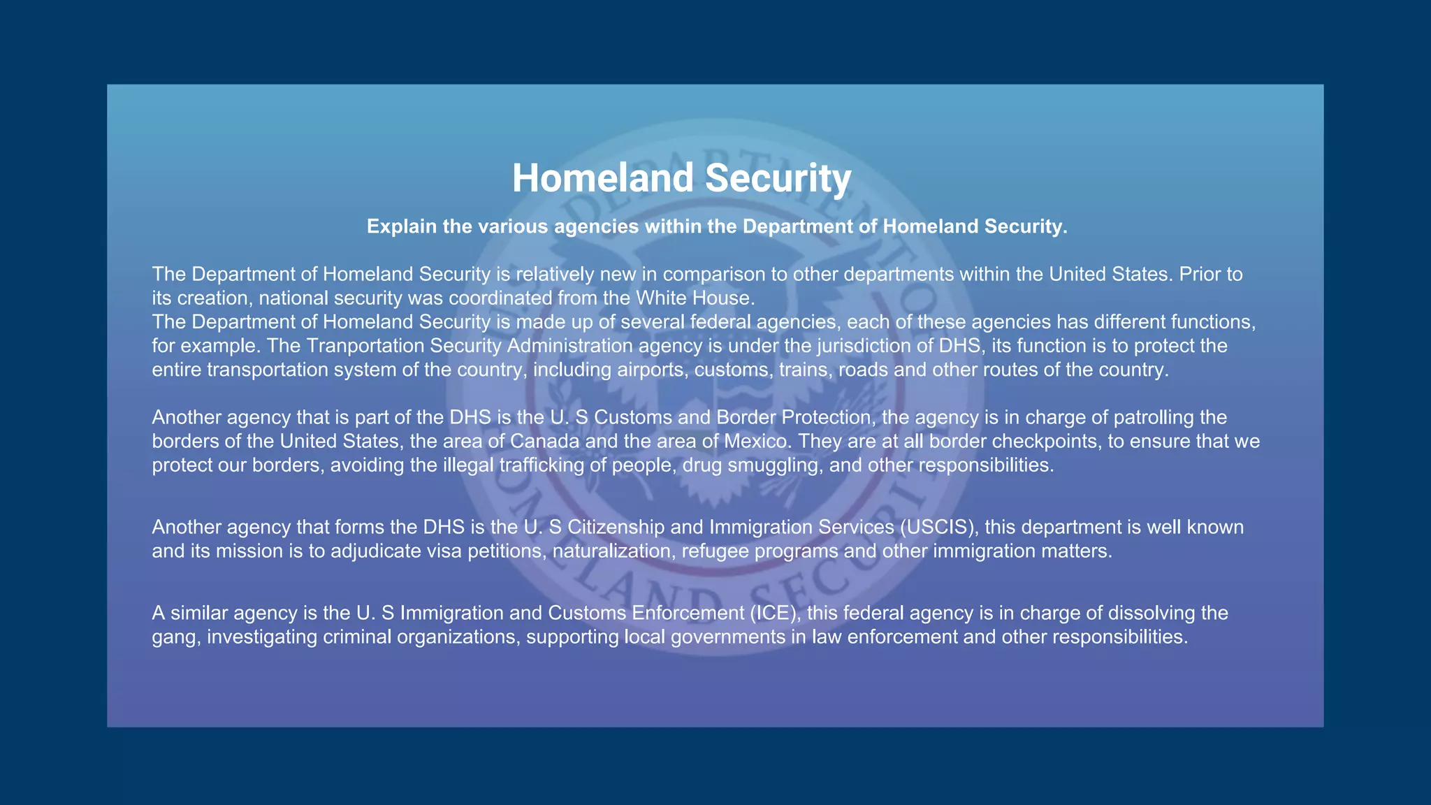 Homeland Security | PPTX