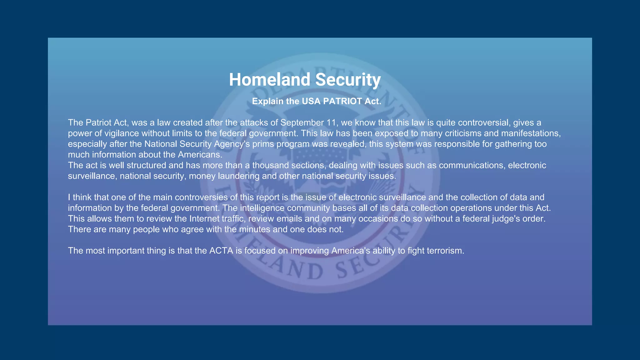 Homeland Security | PPTX