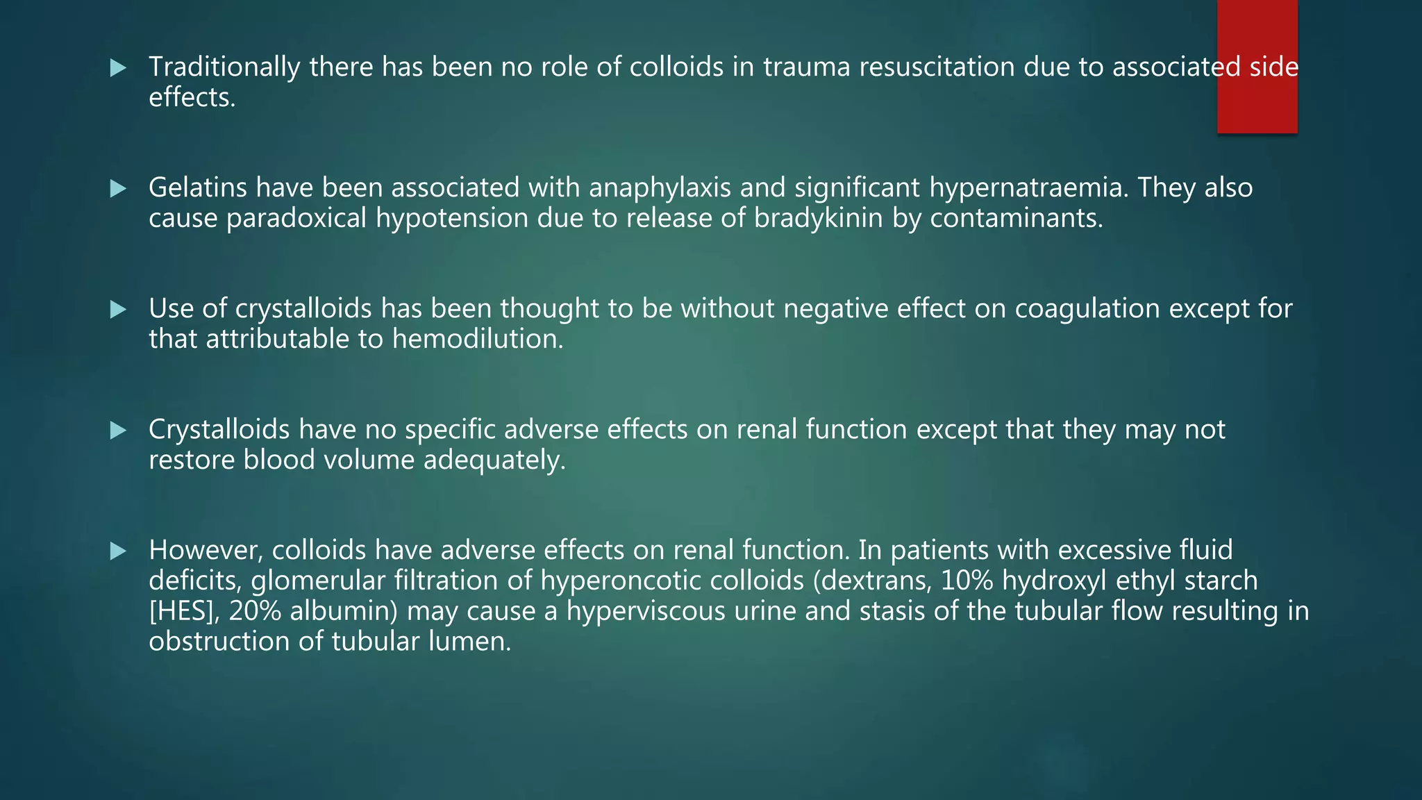 Fluid management in patients with trauma: Restrictive versus Liberal ...