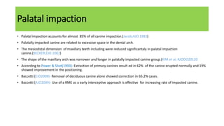 surgical and orthodontic management of impacted canines- jc | PDF