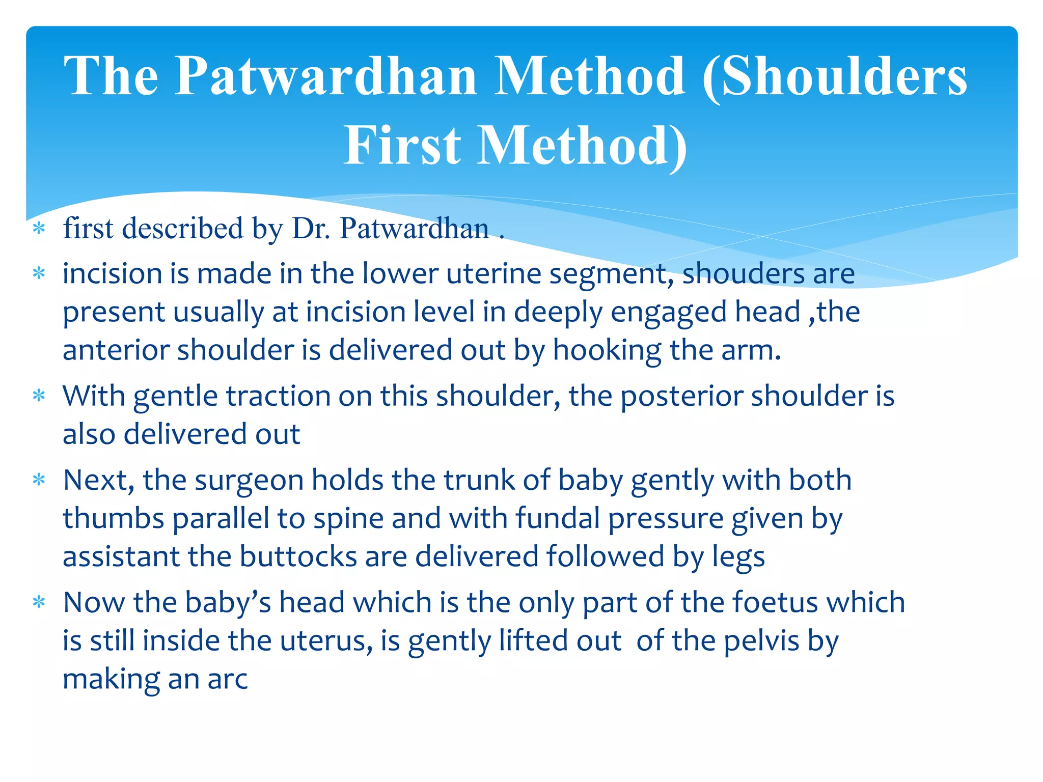 second stage cesarean section : patwardhan | PPTX