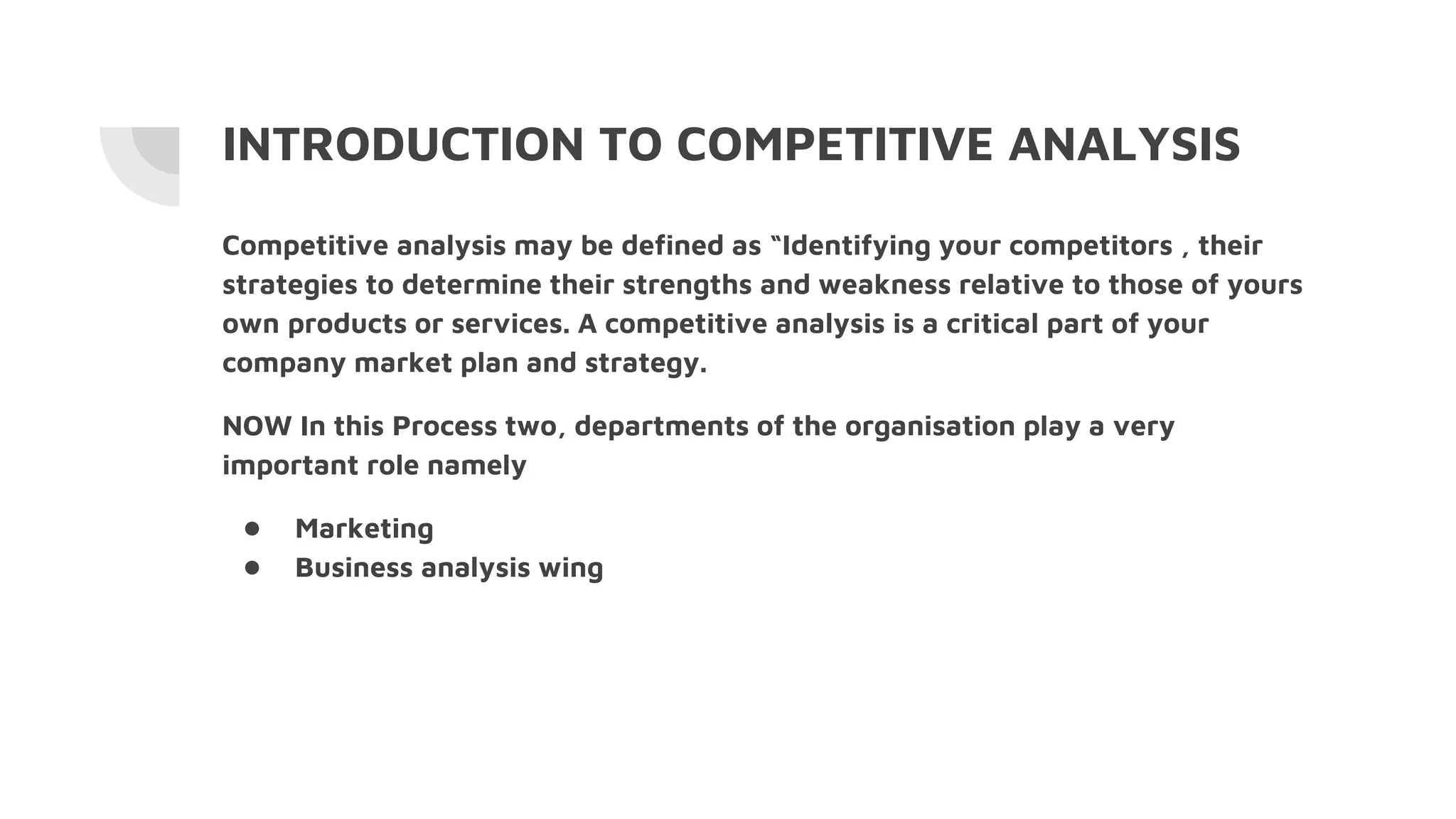 COMPETITIVE ANALYSIS & MANAGEMENT COMMITMENT TO QUALITY | PPTX