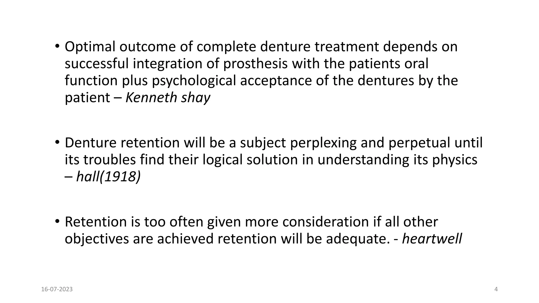 JOURNAL CLUB on retention in complete denture | PPTX