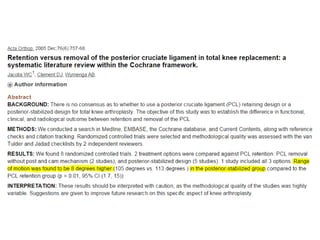Journal club cr vs ps tkr | PPTX