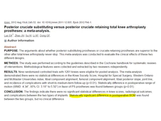 Journal club cr vs ps tkr | PPTX