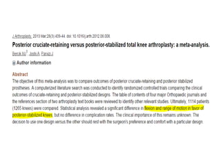 Journal club cr vs ps tkr | PPTX
