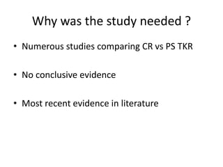 Journal club cr vs ps tkr | PPTX