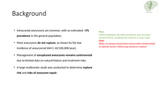 Journal Club-International Study of Unruptured Intracranial Aneurysms ...