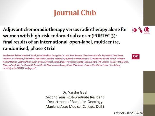 PORTEC-3 | PPTX | Cancer | Diseases and Conditions