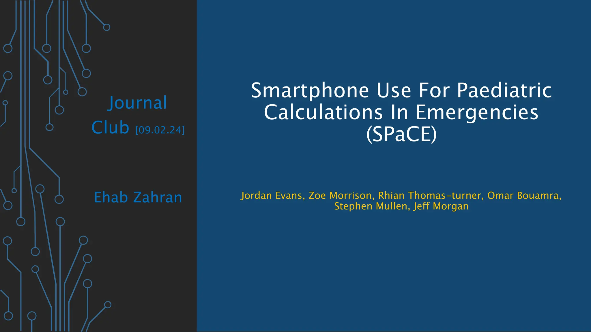 Journal Club (Smartphone use for Paediatric calculations in emergencies ...