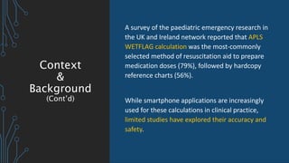 Journal Club (Smartphone use for Paediatric calculations in emergencies ...