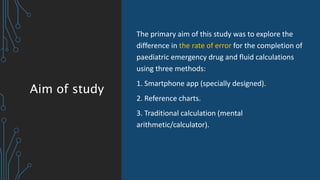 Journal Club (Smartphone use for Paediatric calculations in emergencies ...