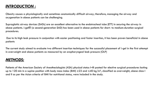 journal club reverse insertion of i gel in overweight and obese ...