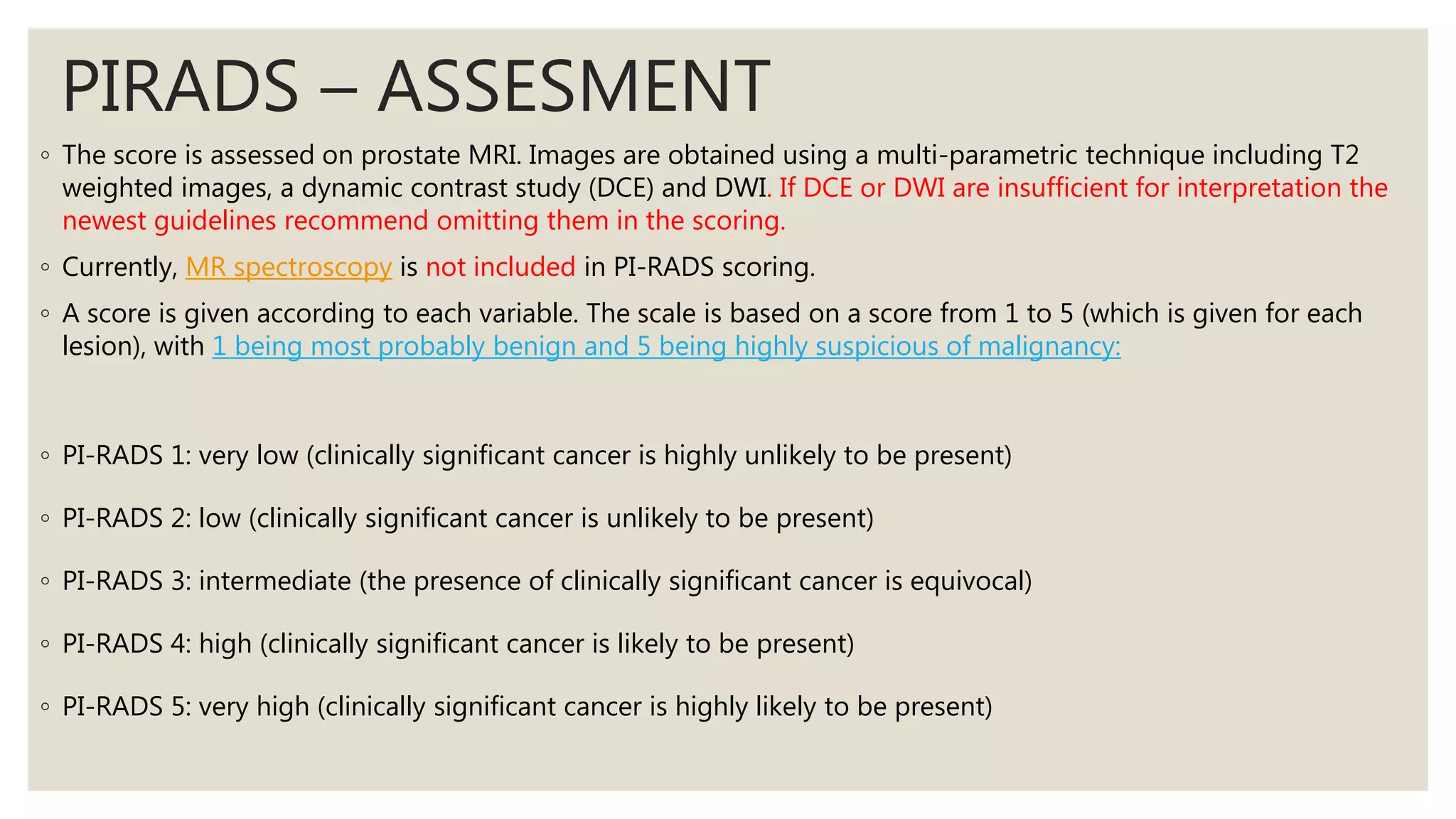 PROSTATE MRI IMAGING - PIRADS V2 2015 | PPTX
