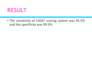 Clinical assessment scoring system for tracheostomy (CASST) criterion ...