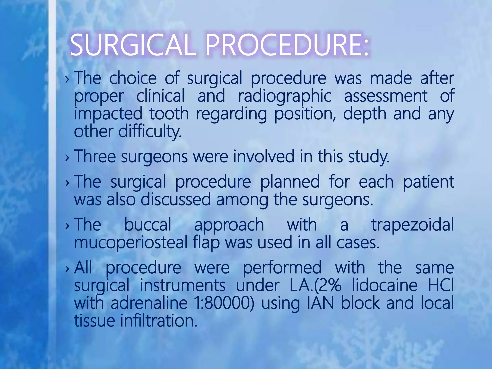 Assessment of lingual nerve injury using different surgical variables ...