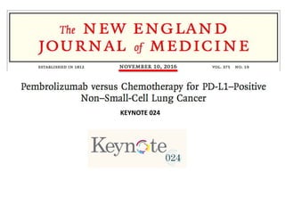 Pembrolizumab vs Quimioterapia Keynote 024 | PPTX