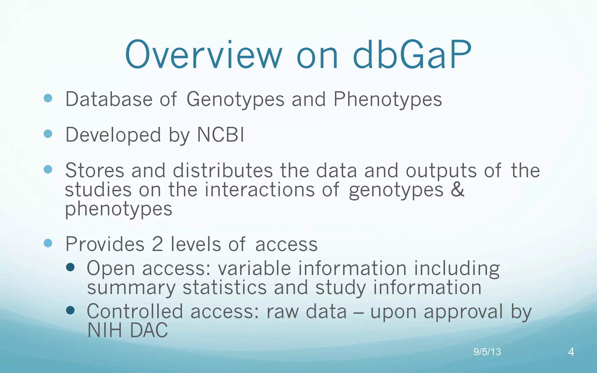 PhenDisco: Phenotype Discovery System for the Database of Genotypes and ...