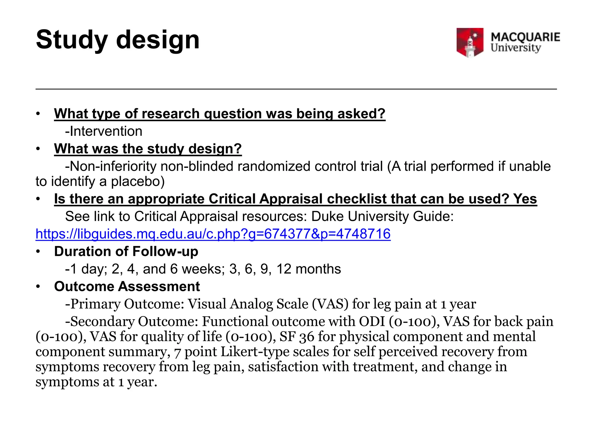 Macquarie Neurosurgery Journal Club 2022 PPT | PPTX