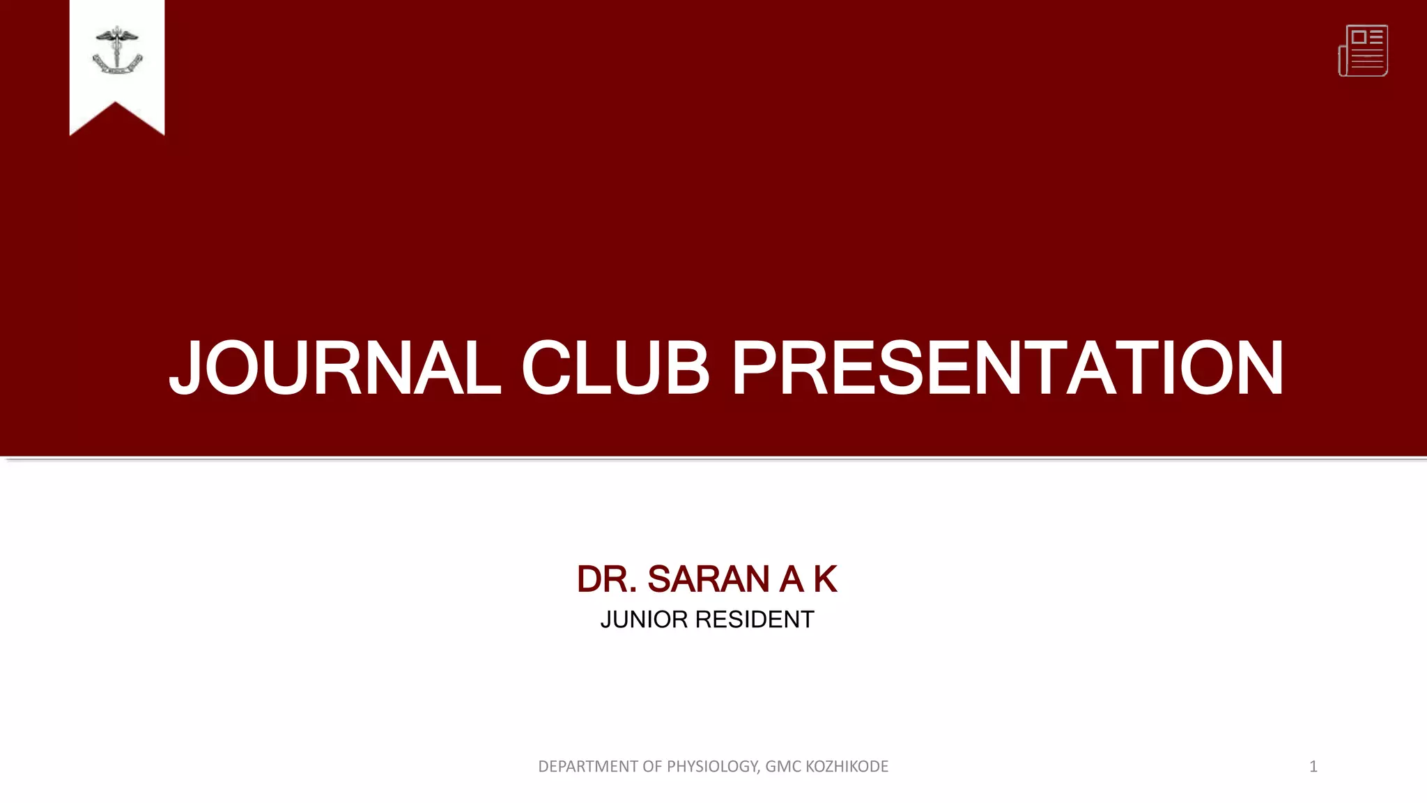 Journal Club Presentation 1 | PPTX