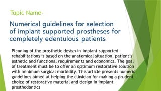 Journal club interarch distance attachments Prosthodontics | PPT