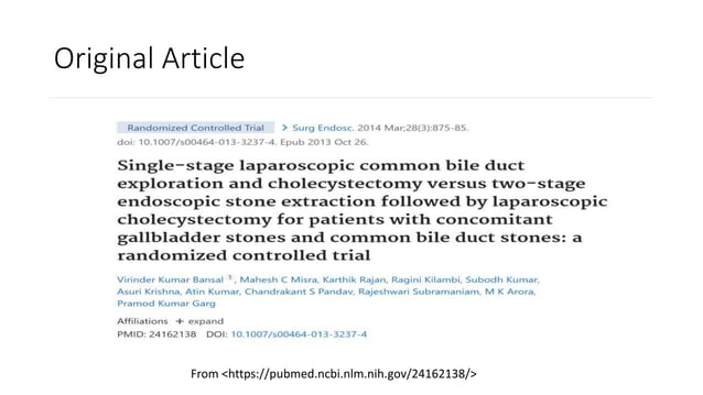Journal club LCBDE+LC vs ERCP+LC | PPTX