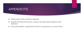 JOURNAL CLUB PRESENTATION - APPENDICITIS AN EVIDENCE BASED APPROACH | PPTX