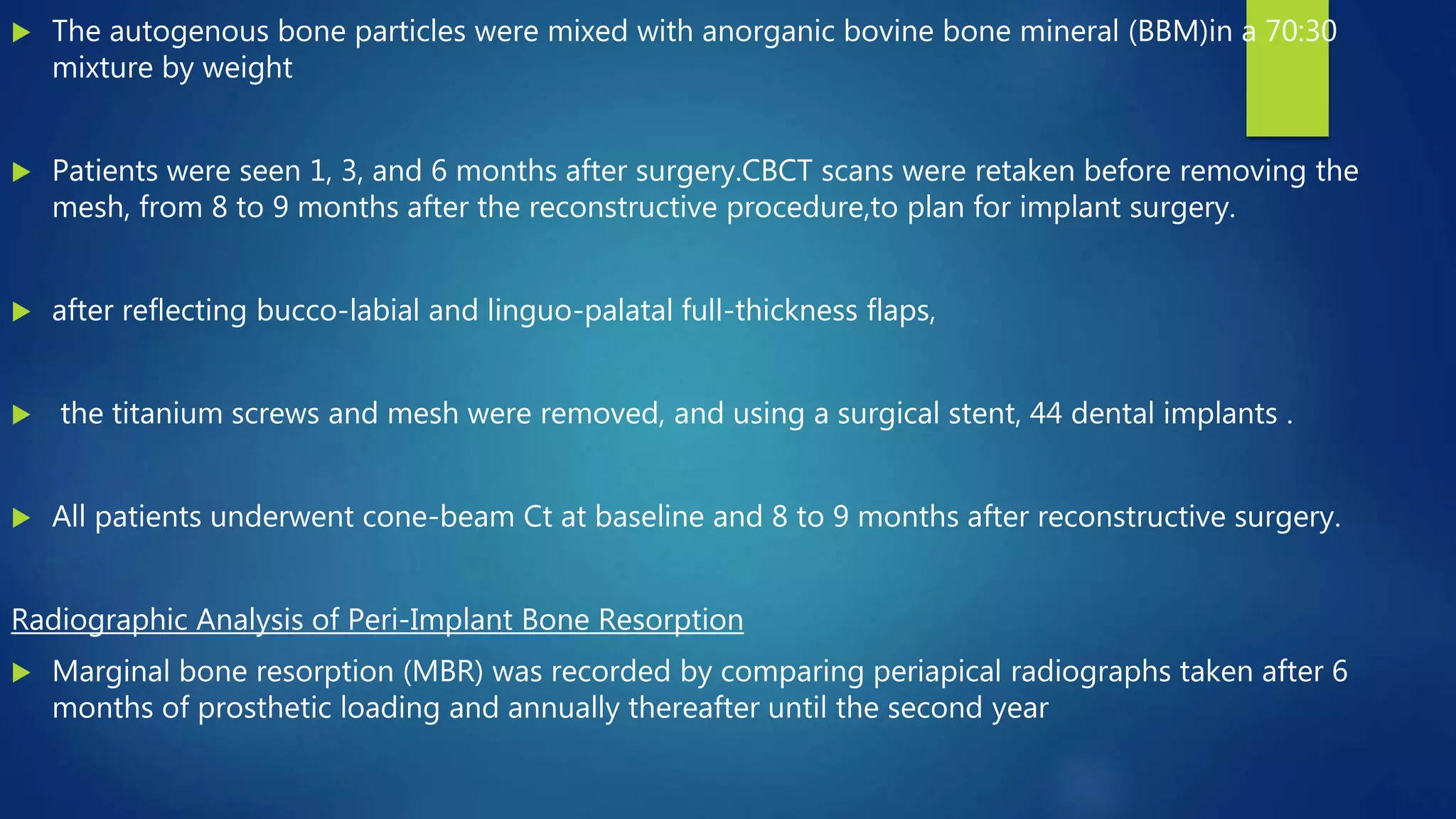 omfs journal club ppt on bone ridge augmentation | PPTX