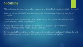 omfs journal club ppt on bone ridge augmentation | PPTX