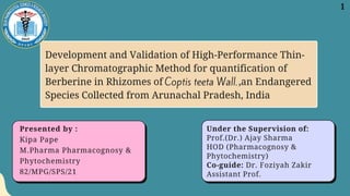 HPTLC ANALYSIS OF COPTIS TEETA | PDF
