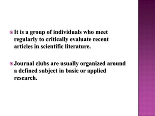Journal club presentation on 05 oct 13 | PPTX