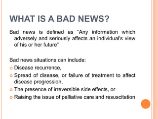 breaking bad news | PPTX
