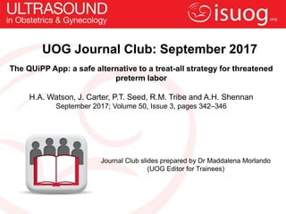 UOG Journal Club: September 2017 | PPT