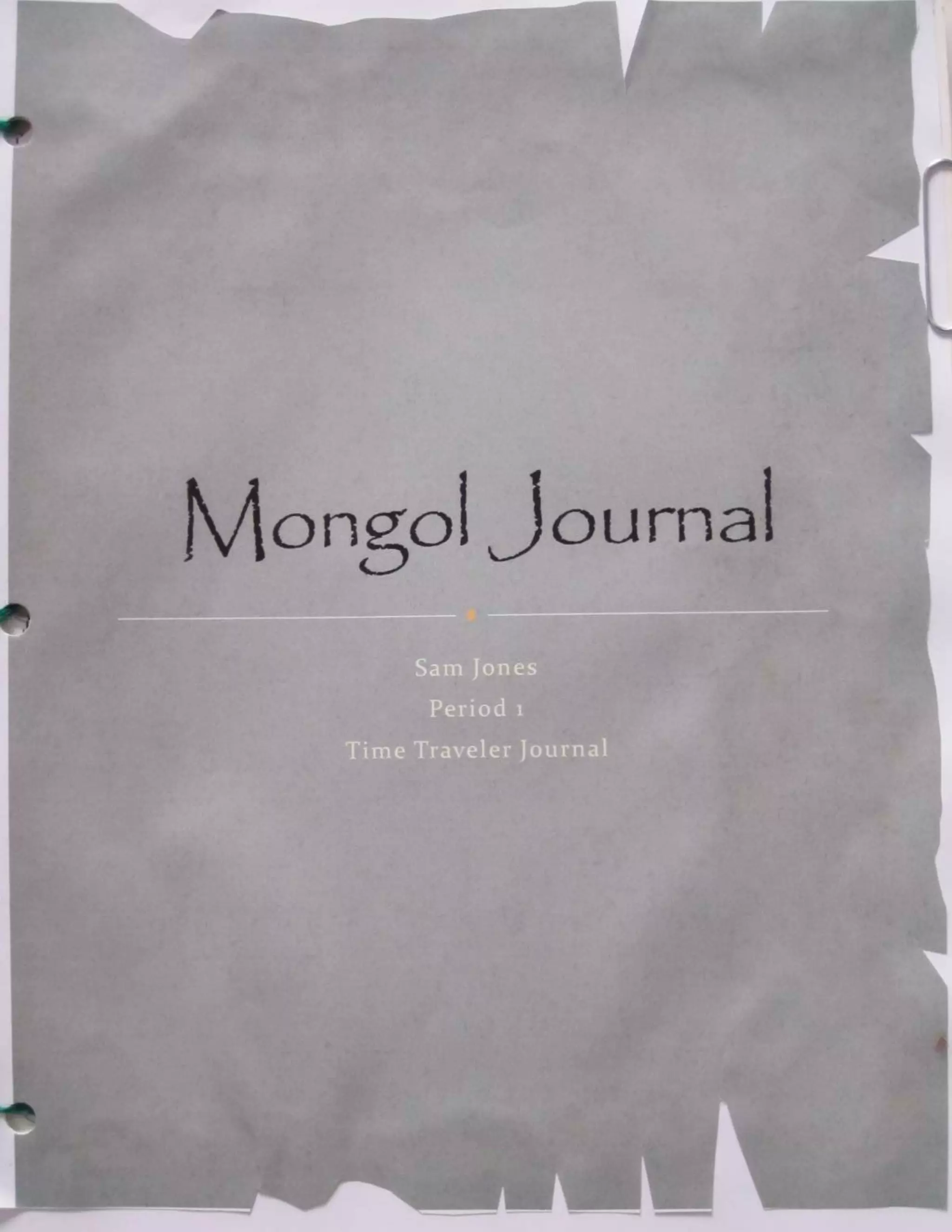 Time Traveler Journal | DOCX