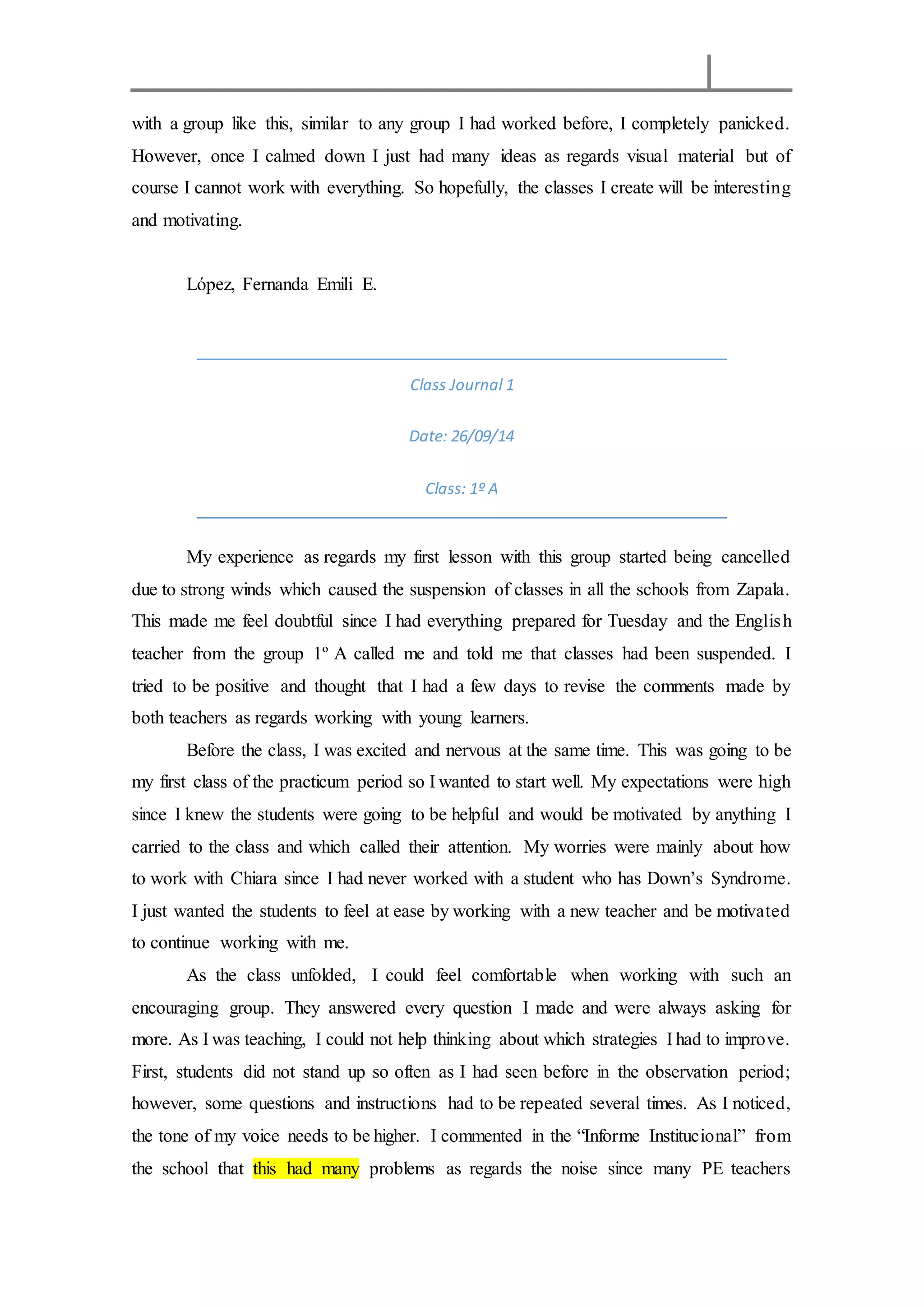Journal entries Kindergarten Level | DOCX