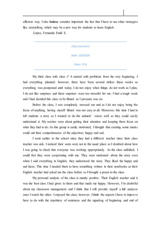 Journal entries Kindergarten Level | DOCX