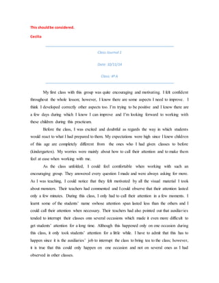 Journal entries Primary Level | DOCX