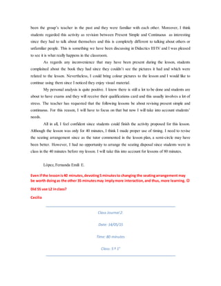Journal entries Secondary Level | DOCX