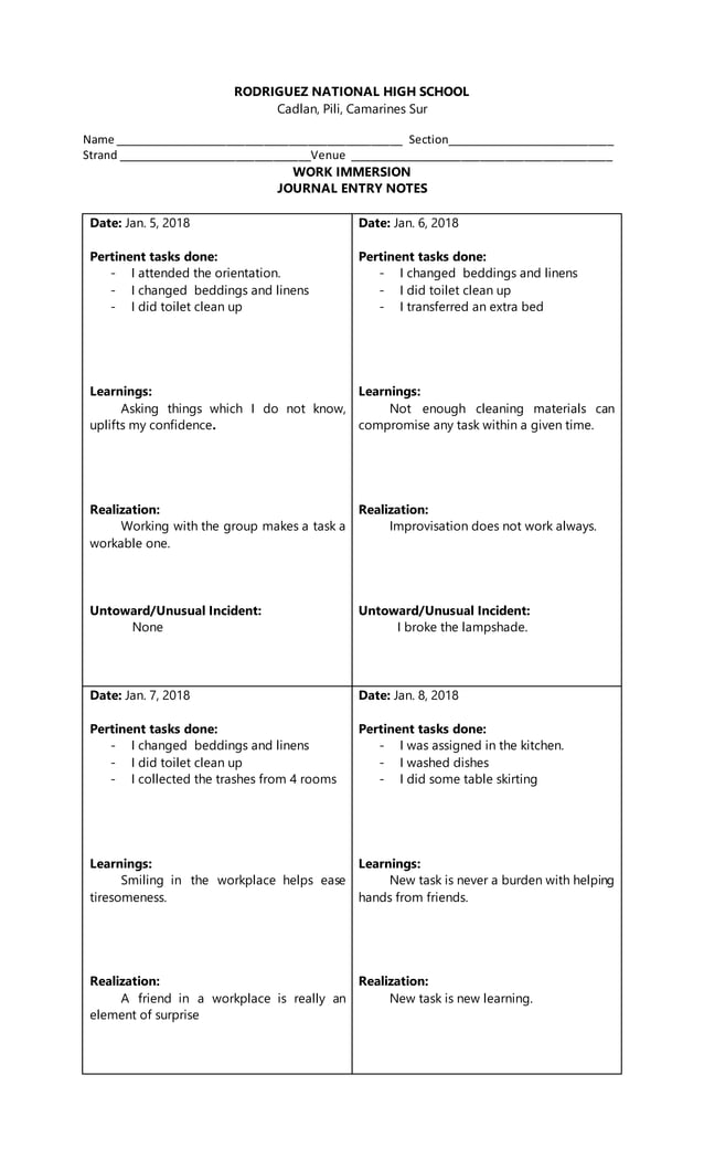 Journal entry notes sample | PDF