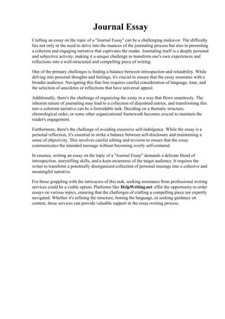 Journal Essay | PDF