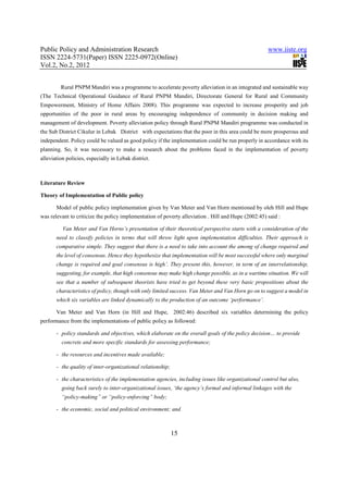 Policy Implementation of Poverty Alleviation in Lebak District of Banten Province | PDF